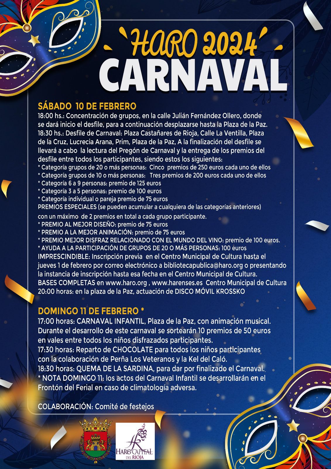 Haro anuncia el programa de actos de Carnaval